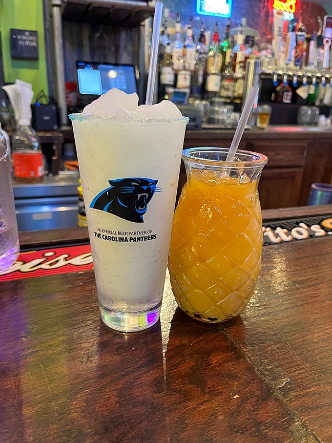 Local pride meets tropical vibes at the bar &ndash; where Panthers fans can sip pineapple concoctions while planning their next burger adventure.