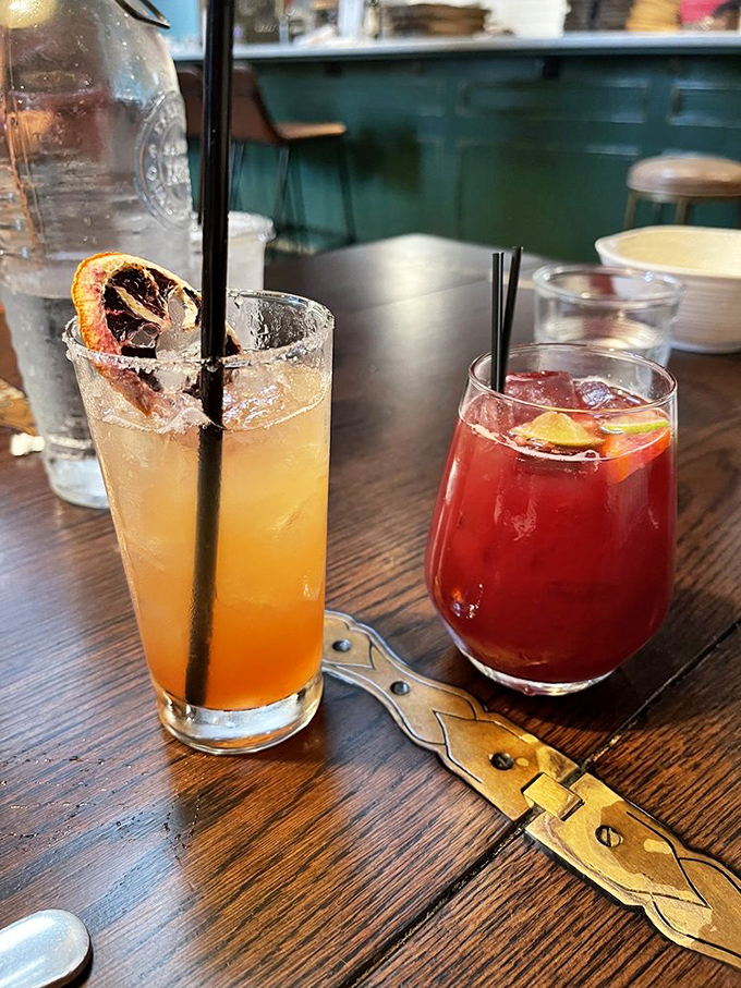 Those cocktails with their garnished glory suggest the liquid refreshment program here deserves as much attention as the food.