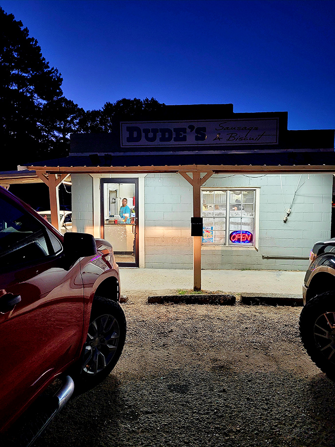 Dude's Sausage & Biscuit might not win architectural awards, but locals know that unassuming spots like this often hide the most authentic flavors in town.
