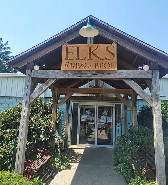 The Elks Lodge stands as a testament to community organizations that have anchored small towns for generations. 
