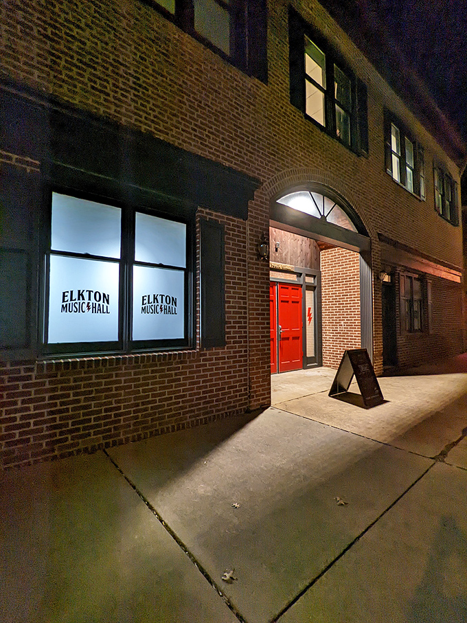 Elkton Music Hall's vibrant red door beckons night owls to discover live entertainment without the big-city parking nightmares or astronomical drink prices.