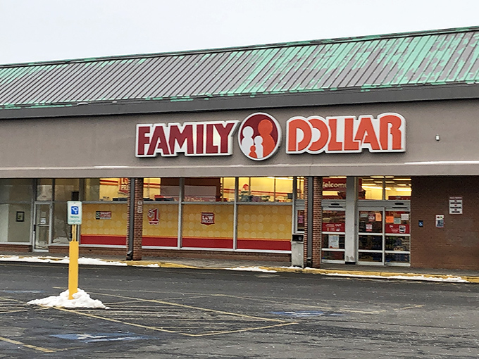 Even Family Dollar gets the historic treatment in Hagerstown, where everyday shopping blends seamlessly into the city's architectural narrative.