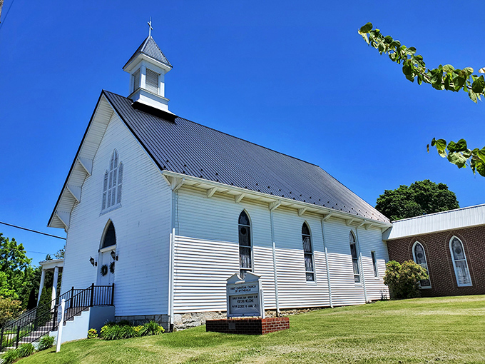 First Christian Church's pristine white exterior and elegant steeple have been witnessing Wytheville weddings, baptisms, and potlucks for generations.