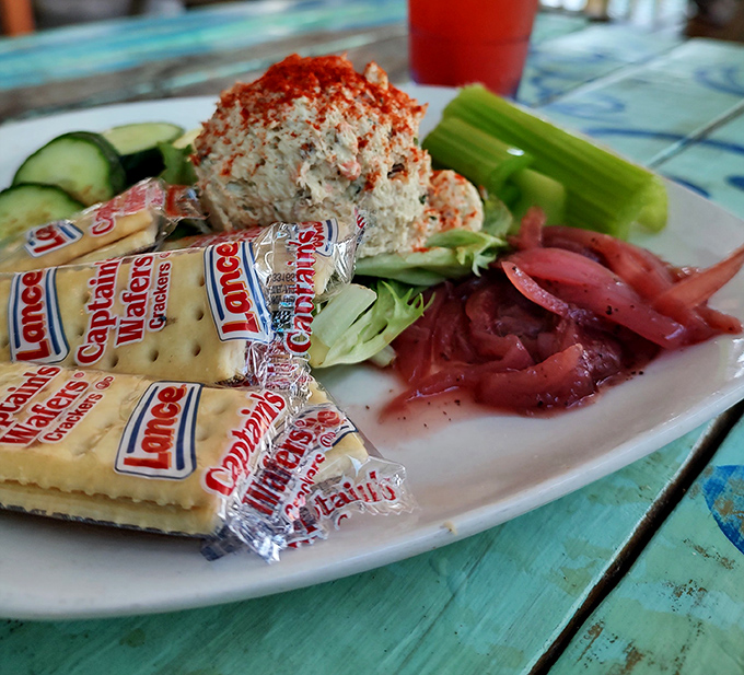 Fish spread &ndash; Florida's answer to p&acirc;t&eacute; &ndash; served with the obligatory Lance crackers. This humble dish has launched more beer orders than any sports game.