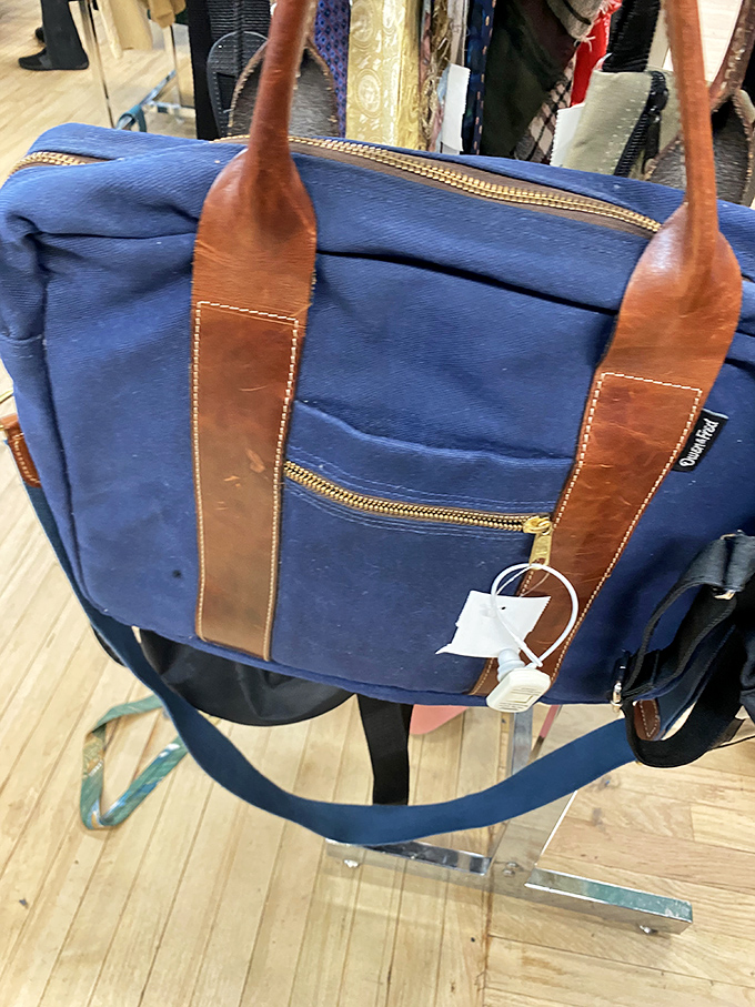 Not just a bag, but a time-traveling companion with leather handles that have stories to tell and new adventures to embrace.