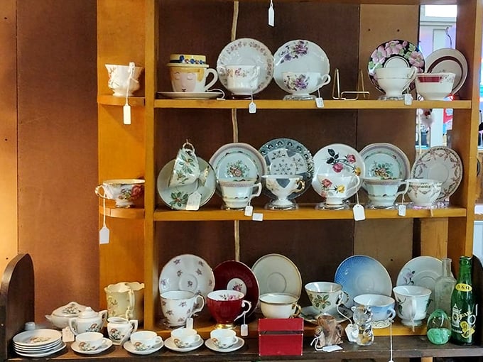 Delicate teacups that survived world wars and family gatherings now await their next afternoon tea adventure in style.