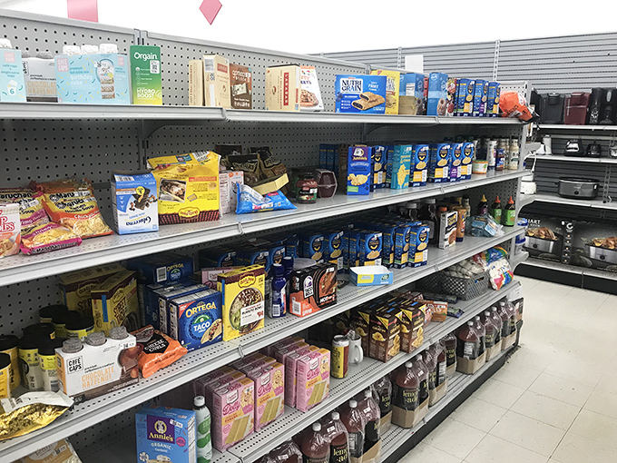 Even the pantry section surprises with name-brand cereals and coffee. Grocery deals that make coupon-clippers do a double-take!