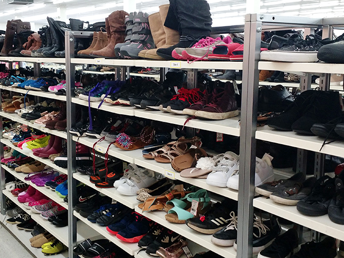The shoe section requires optimism and patience, but delivers rewards. Like dating in your 40s, you'll kiss a few frogs before finding that perfect pair. 