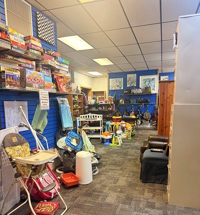 The children's corner: where today's bargain baby swing might have gently rocked someone who's now old enough to drive.