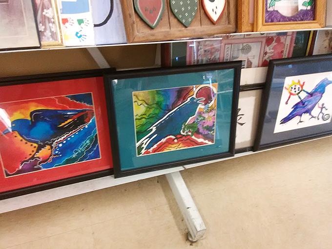 Art that once adorned someone else's walls now waits for your appreciation. One shopper's discard becomes another's masterpiece at bargain basement prices.