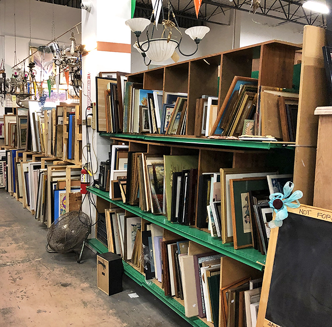 The frame department: a gallery of empty potential waiting for your vacation photos or that art degree you never quite finished.