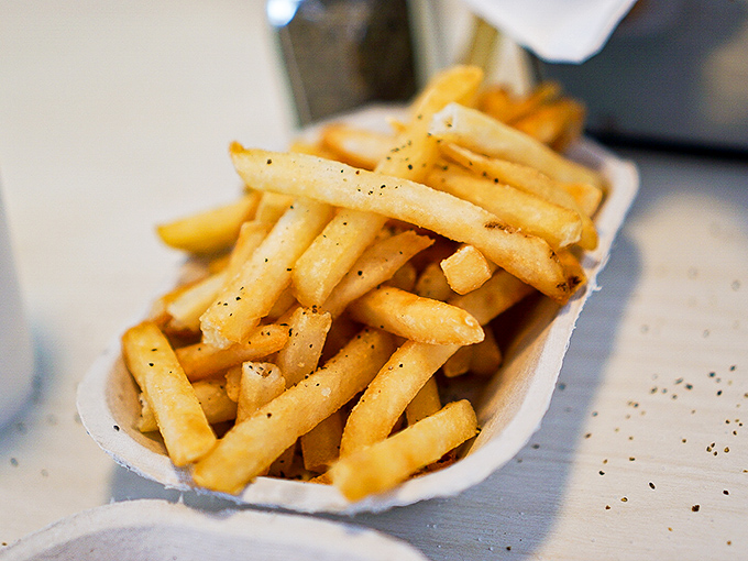 French fries that actually taste like potatoes&mdash;what a concept! Perfectly golden, lightly seasoned, and mercifully free from truffle oil or aioli dipping sauce.