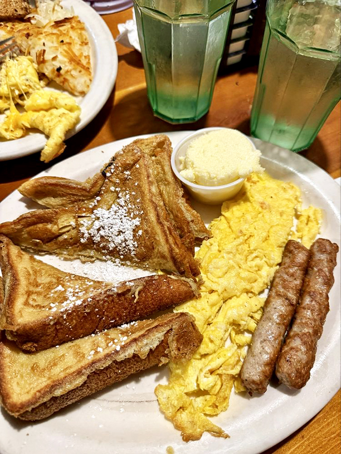 French toast that makes you question why you ever settled for lesser versions &ndash; golden, crispy, and ready for its maple syrup bath.