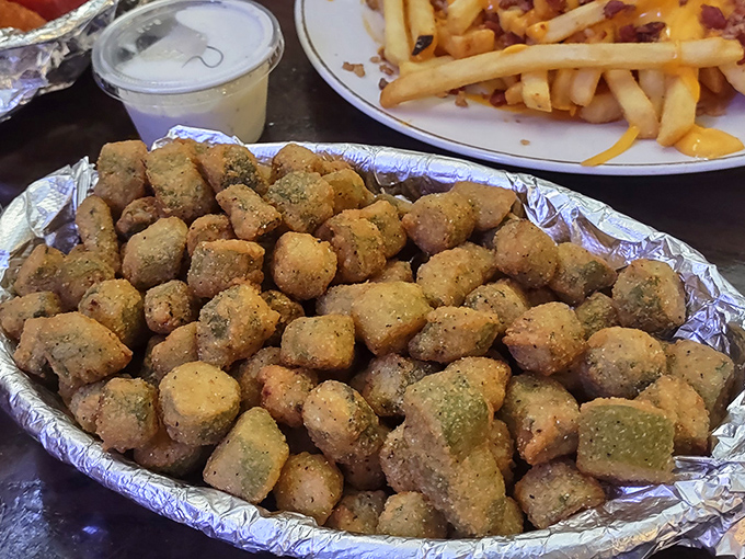 Fried okra that solves the eternal Southern dilemma: how to make vegetables taste like something you'd actually want to eat.