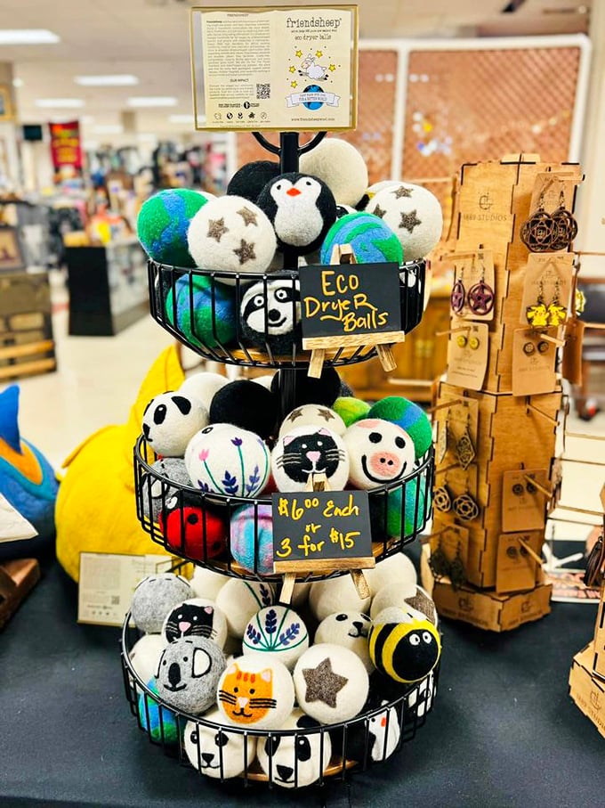 These adorable eco dryer balls prove that doing laundry doesn't have to be boring. The penguin one is practically begging to tumble with your towels!