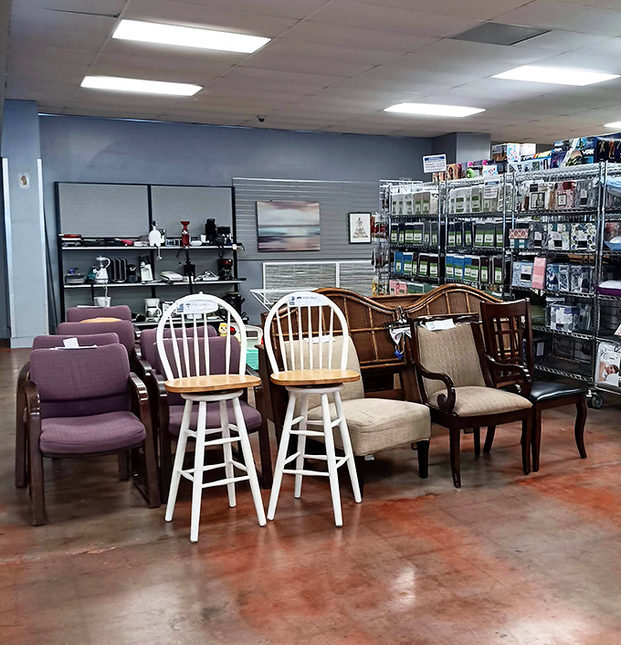 Lean in—this cozy cluster of chairs offers the same comfort as a favorite old jazz record.