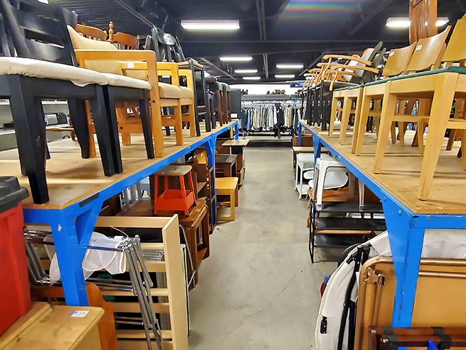 Furniture purgatory or wooden wonderland? These tables and chairs have hosted countless conversations and are ready for new listeners.