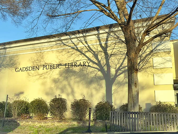 The Gadsden Public Library casts literary shadows, a knowledge oasis where adventure costs nothing but the time to turn a page.