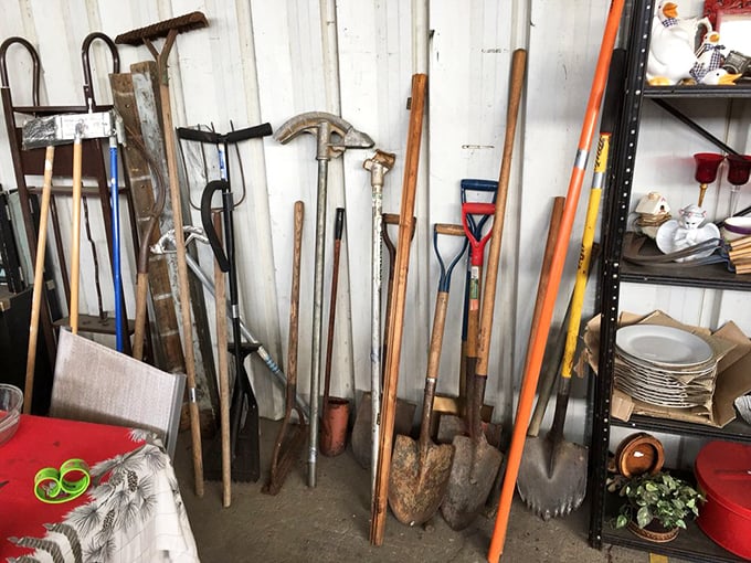 Garden tools with stories to tell &ndash; these weathered implements have likely cultivated countless Mississippi gardens before finding their way here.