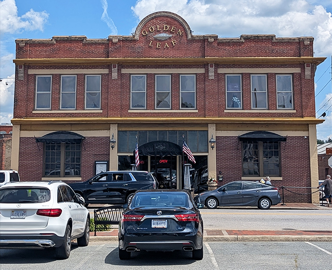 The Golden Leaf Bistro occupies a beautifully preserved historic building where you can almost hear echoes of Danville's prosperous past.