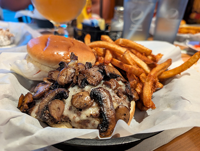 The Swiss & Mushroom Burger doesn't just satisfy hunger&mdash;it negotiates a peace treaty between your appetite and your taste buds.