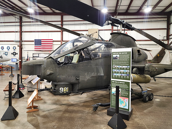 This battle-worn Apache helicopter has more stories than your grandfather after his third Manhattan. Its weathered exterior speaks volumes about service and sacrifice.