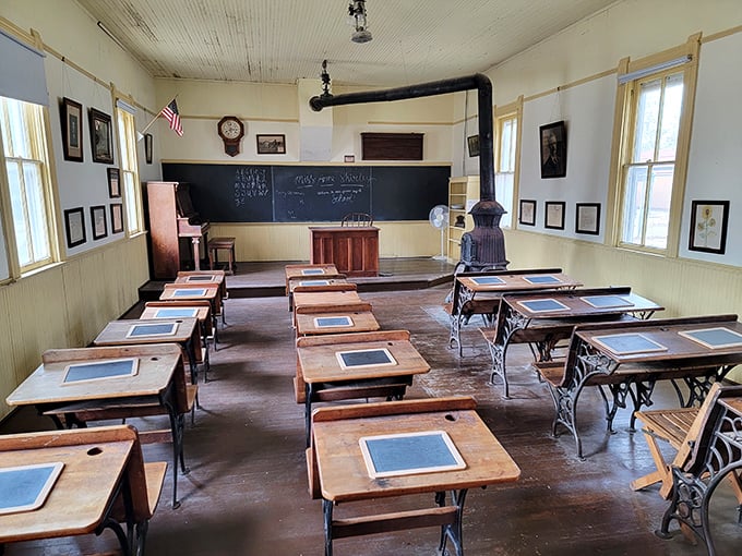 Step into this one-room schoolhouse and suddenly your smartphone feels ridiculously complicated. Simpler times, indeed.