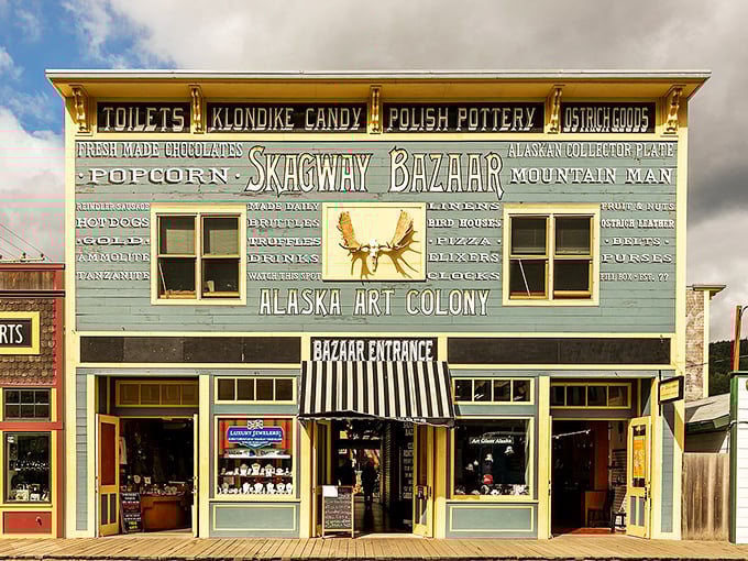 The Skagway Bazaar promises everything from "toilets" to "ostrich goods"&mdash;a shopping list that would confuse even the most seasoned Amazon user.
