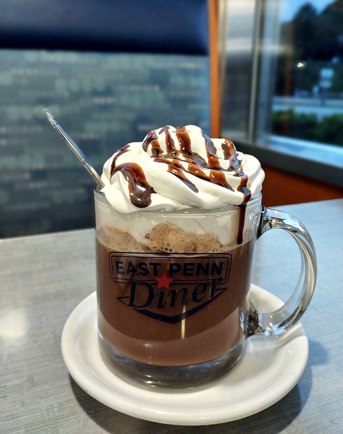 Not just hot chocolate &ndash; it's a mug of liquid comfort topped with a cloud of whipped cream and chocolate drizzle.