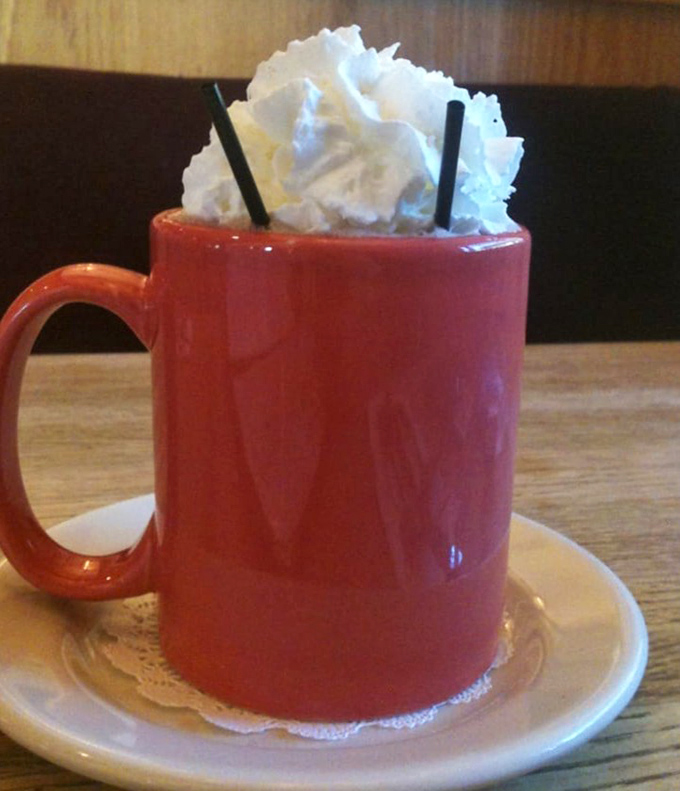 Hot chocolate that doesn't mess around&mdash;served in a mug the size of a small swimming pool and topped with a whipped cream mountain.