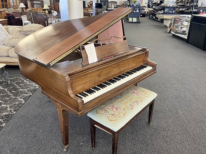 That Howard baby grand piano isn't just furniture&mdash;it's someone's musical dreams waiting for a second chance at making melodies.