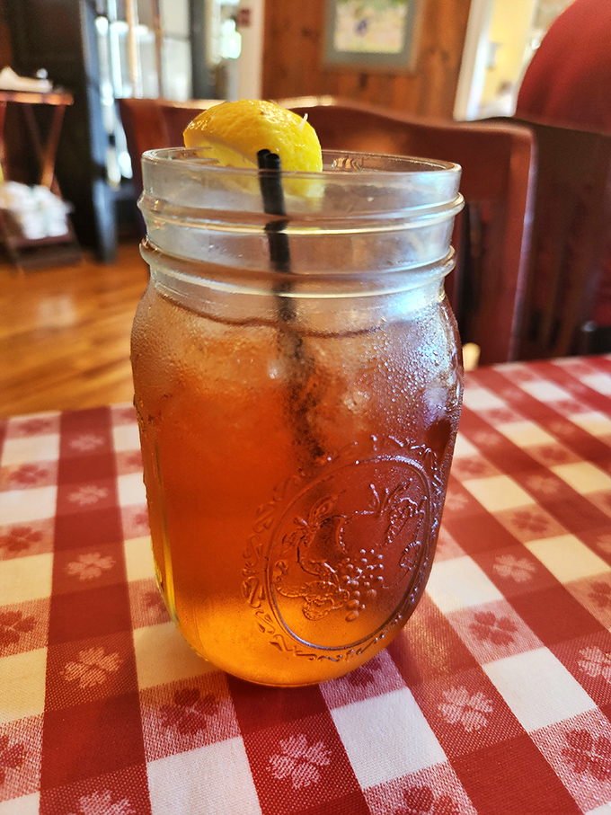 Sweet tea served in a mason jar&mdash;because drinking Tennessee's house wine any other way would just feel wrong.