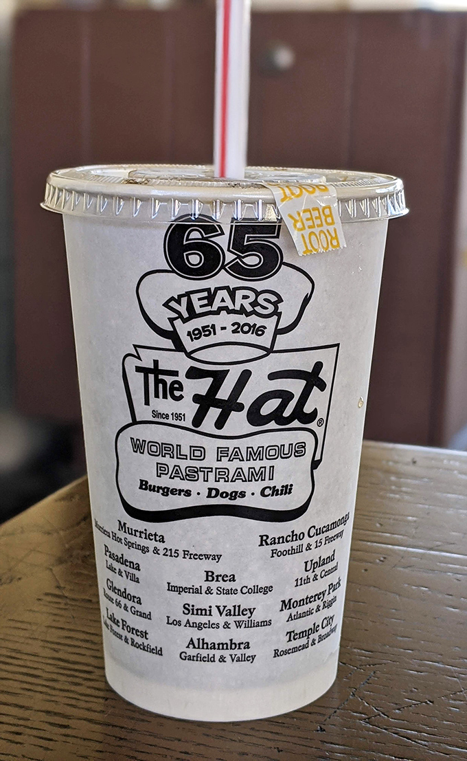 Celebrating 65 years of pastrami perfection, this cup is a time capsule of California fast-food history.
