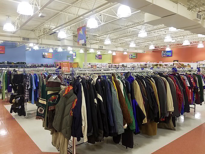 A rainbow of winter coats stands ready for Minnesota's infamous cold snaps&mdash;fashion that functions when the mercury takes a nosedive.
