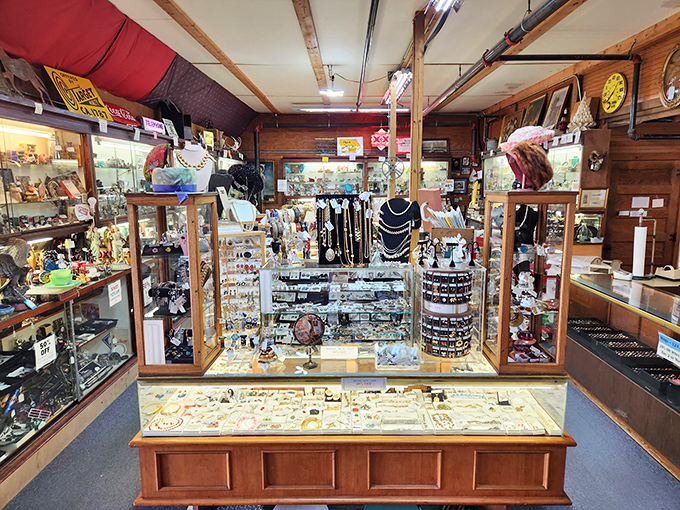 Treasure hunting at its finest&mdash;this jewelry display offers everything from vintage brooches to statement necklaces waiting for their second act.