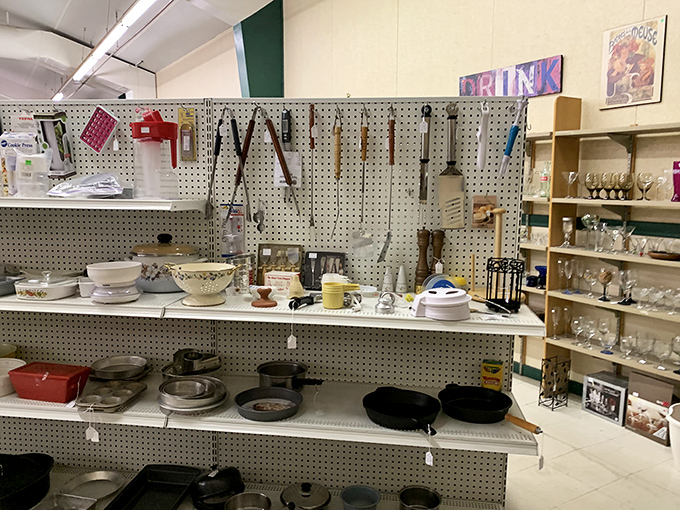 Kitchen tools with history hang alongside vintage cookware&mdash;Julia Child would approve of these well-seasoned treasures.