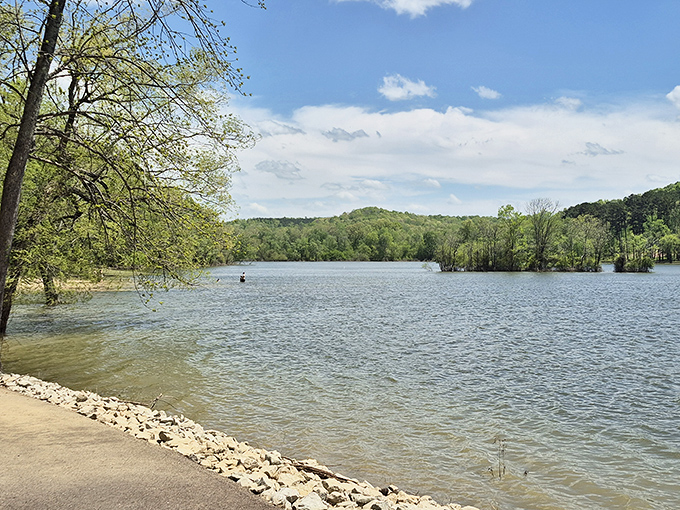 Springtime at the lake offers crystal waters and endless sky &ndash; the kind of view that makes you forget your phone exists.