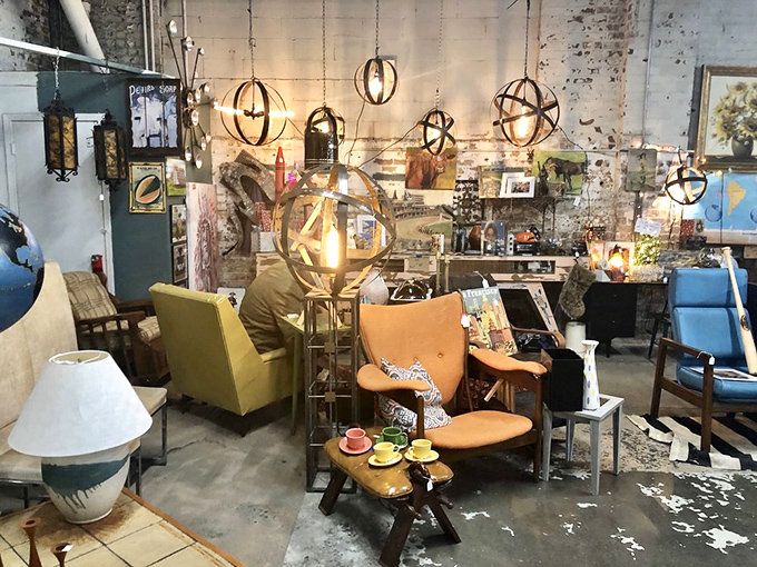 Mid-century modern meets industrial chic, where every chair has a story and every lamp illuminates the past.