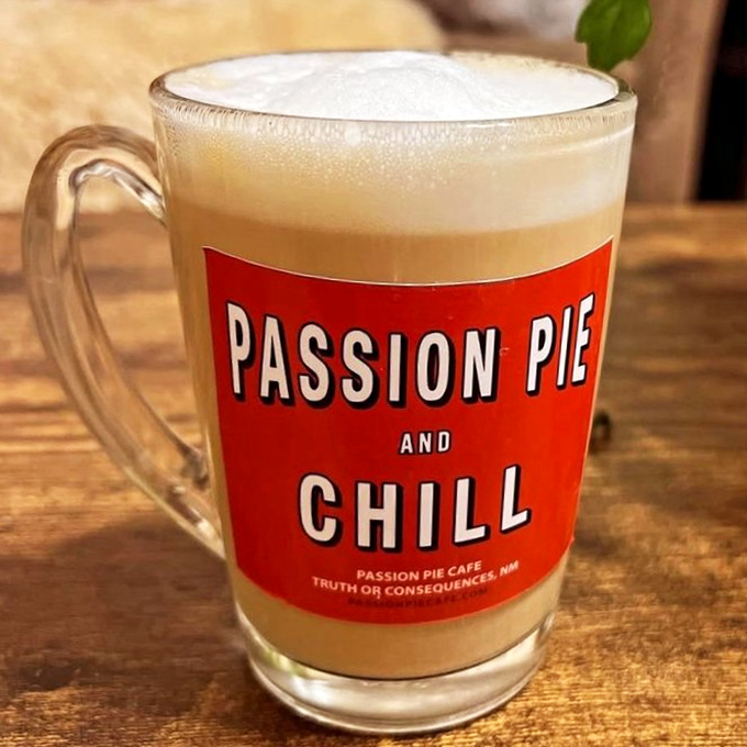 Passion Pie and Chill&mdash;the mug says it all. This isn't just coffee; it's the liquid courage you need to face another day in the desert.