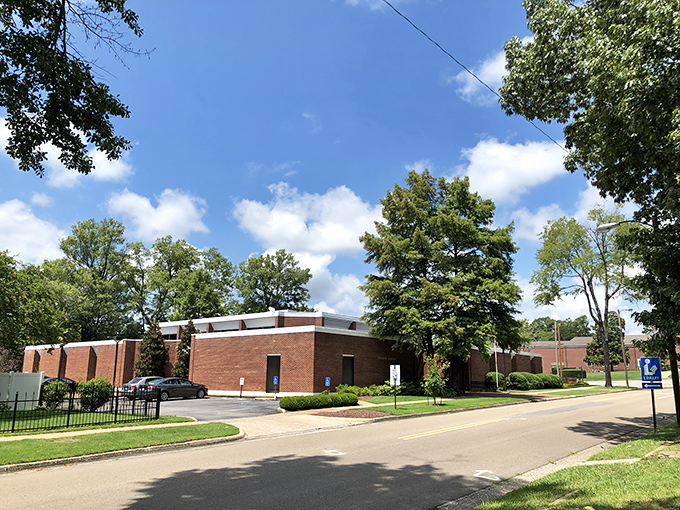 The modern library building serves as Corinth's living room&mdash;where air conditioning and free WiFi might be as appreciated as the books themselves.