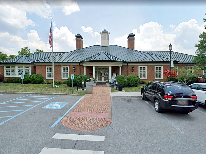 This stately brick building with columned entrance isn't just architecturally impressive—it's a community hub where ideas and stories circulate freely.