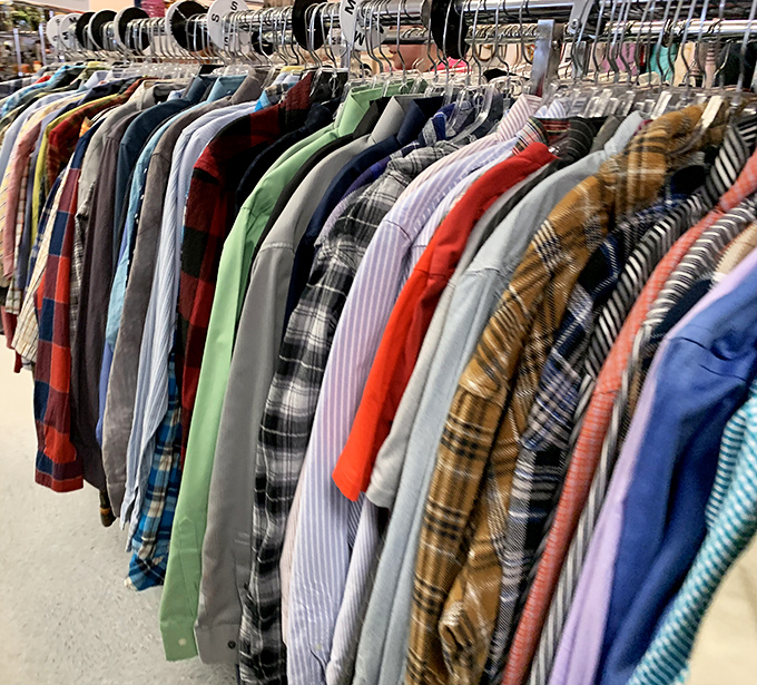 Flannel and button-ups in every color imaginable, because North Dakota understands layering isn't optional, it's survival strategy.