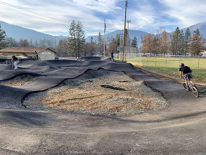 This pump track is where local kids perfect their BMX skills while parents pretend they're not tempted to relive their youth.