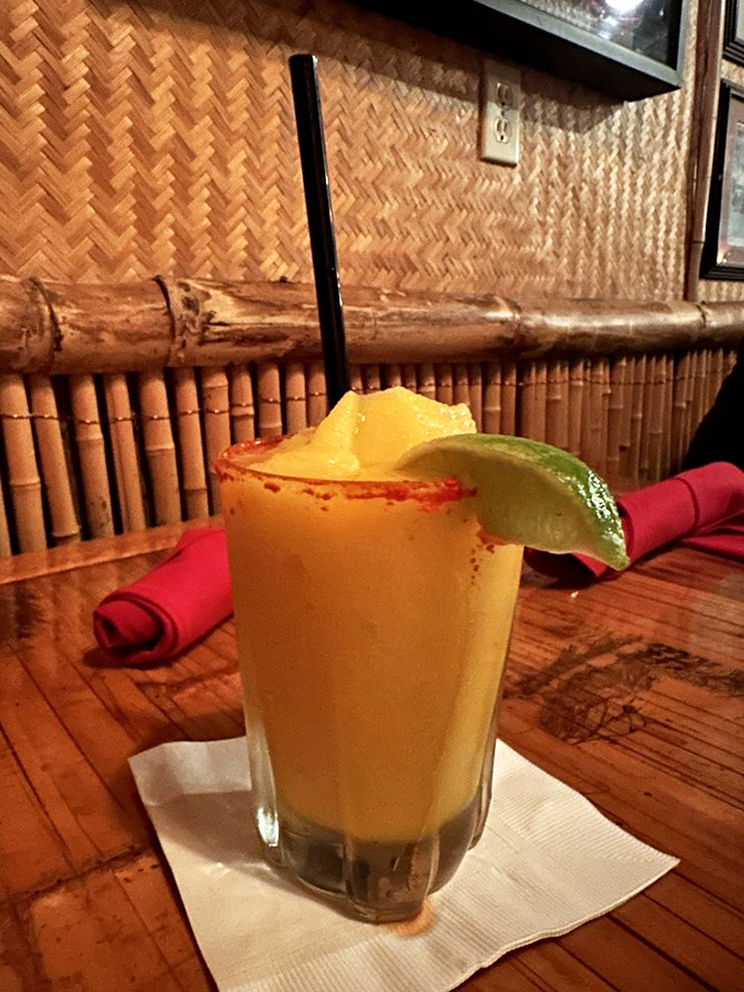 A mango margarita with enough tropical vibes to make Jimmy Buffett write another verse.
