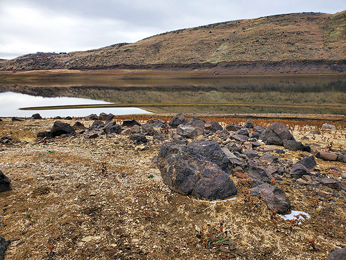 Mann Creek Reservoir sits quietly in the high desert, looking like nature's own infinity pool minus the pretentious cabana service.