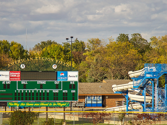 That aquatic center scoreboard reminds you this isn't your average municipal pool&mdash;Marshall built something genuinely impressive here.