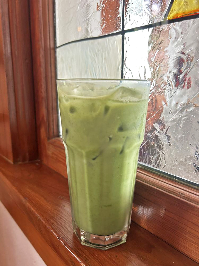 Matcha that's greener than your neighbor's lawn after they installed that expensive irrigation system. Refreshing, vibrant, and utterly photogenic.