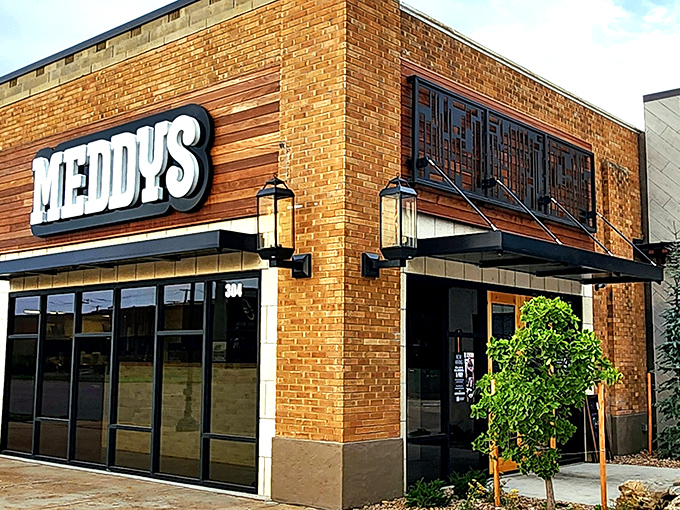 Meddy's modern brick-and-wood facade brings contemporary dining aesthetics to Salina's culinary landscape&mdash;proof that trendy doesn't bypass the heartland.