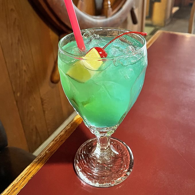 The Mermaid Water cocktail&mdash;where tropical vacation meets Oregon coast in an electric blue love affair.