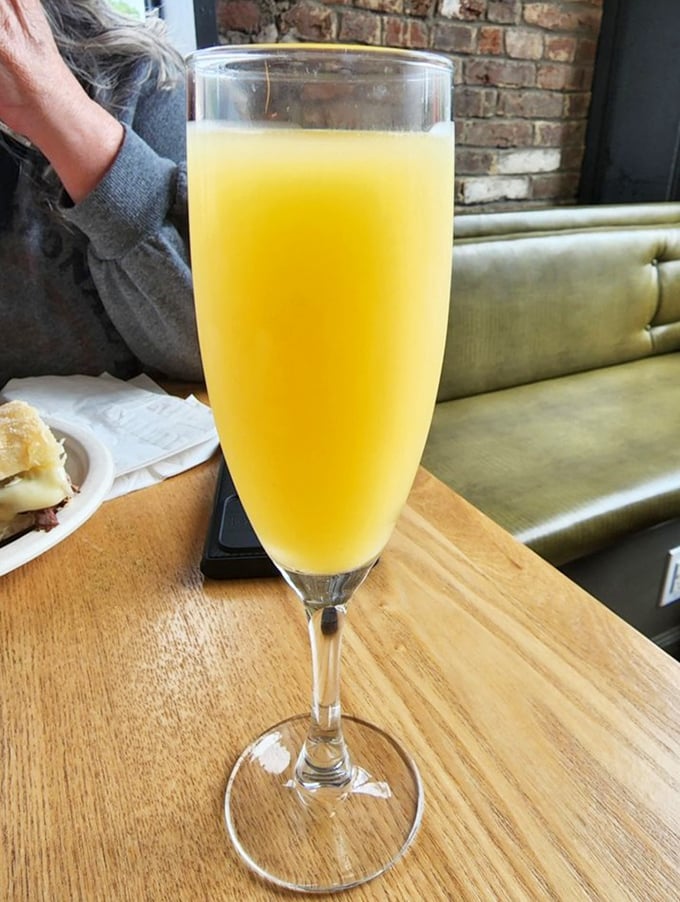 A mimosa that captures sunshine in a glass &ndash; the perfect companion for decisions like "croissant or quiche?" (The answer is always both.)